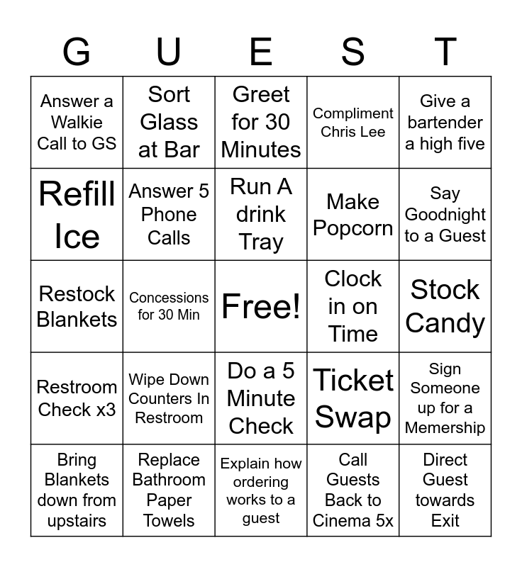 Weekend Contest 11/14/21 Bingo Card