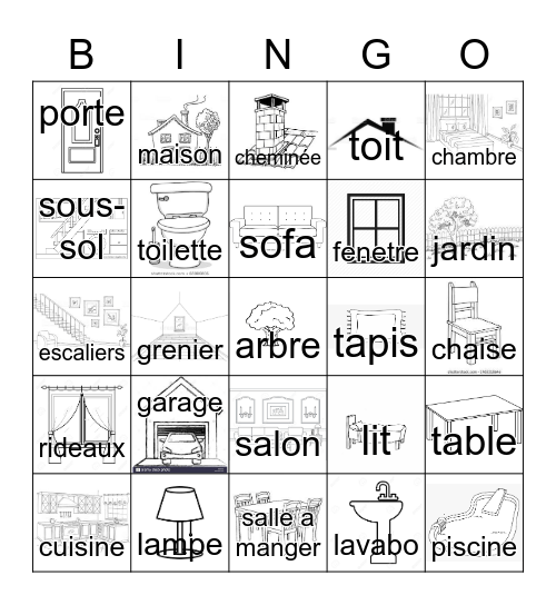 La Maison Bingo Card