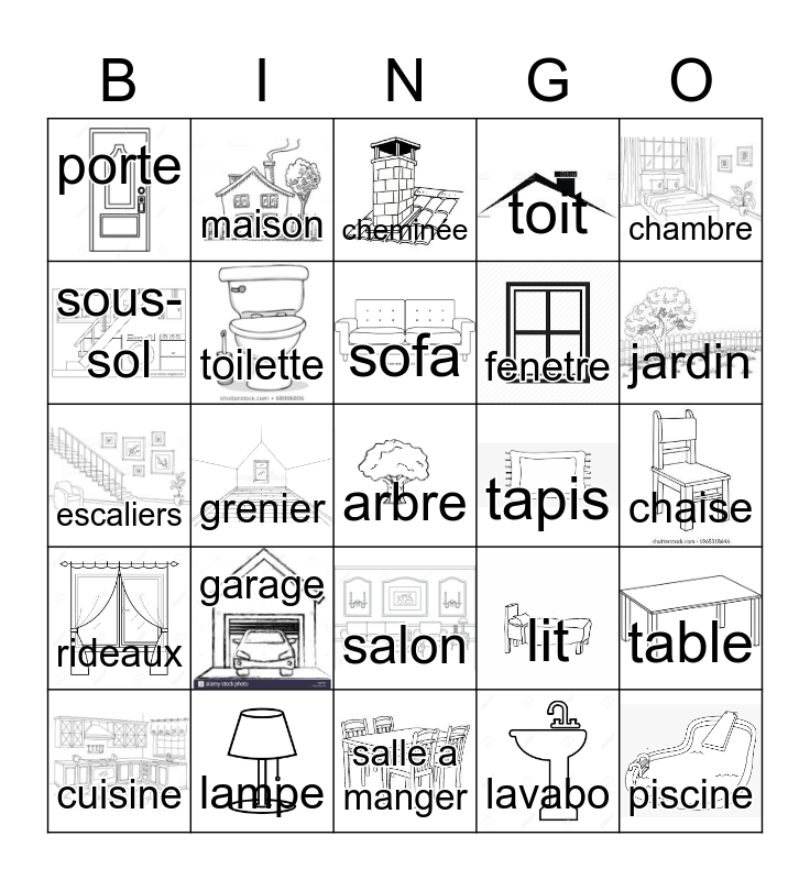 La Maison Bingo Card
