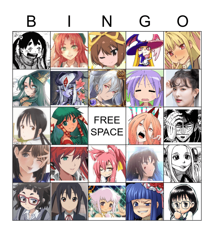 Favorite Character Bingo Card