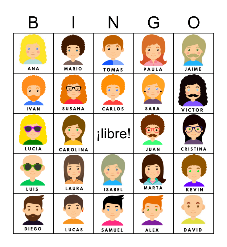 Las características físicas Bingo Card