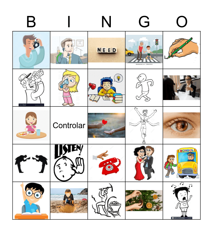 Los verbos en español -ar Bingo Card