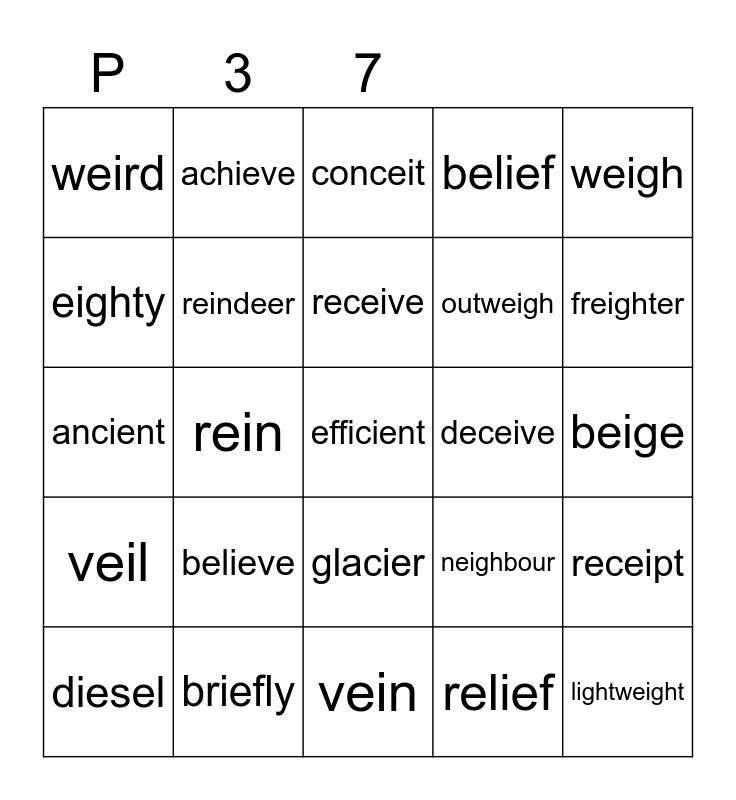 Purple 37 Bingo Card
