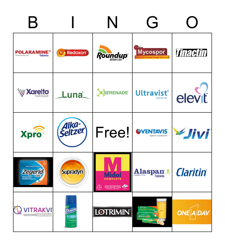 Bayer Brand Bingo 2 Bingo Card