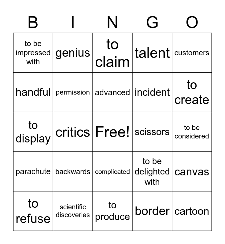 Mind Matters- Unit 1 Bingo Card