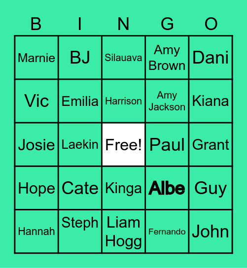 Generator Bingo! Bingo Card