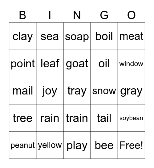 SPEED PHONICS 3 Unit 1-4 Bingo Card