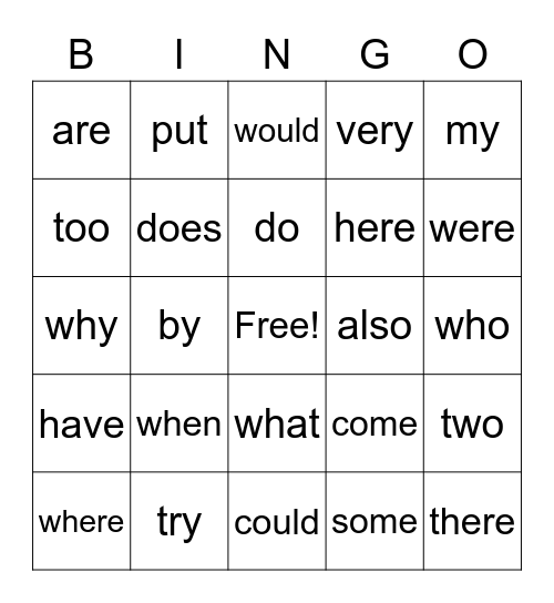 First Grade Trick Words 2 Bingo Card first-grade-trick-words-2-bingo-card