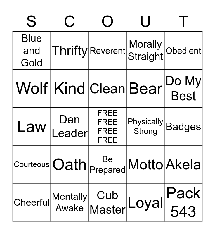 Rainy Day Bingo Card