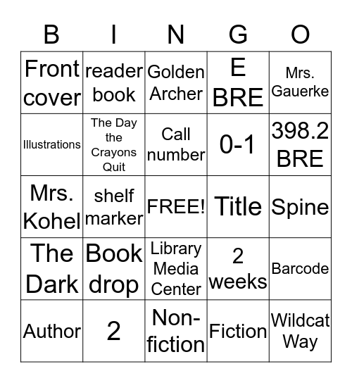 LIBRARY BINGO Card