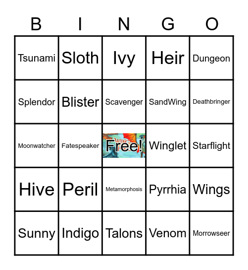 Wings of Fire Bingo Card