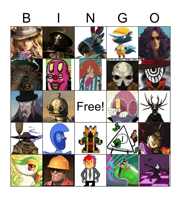 Favorite Character Bingo Card