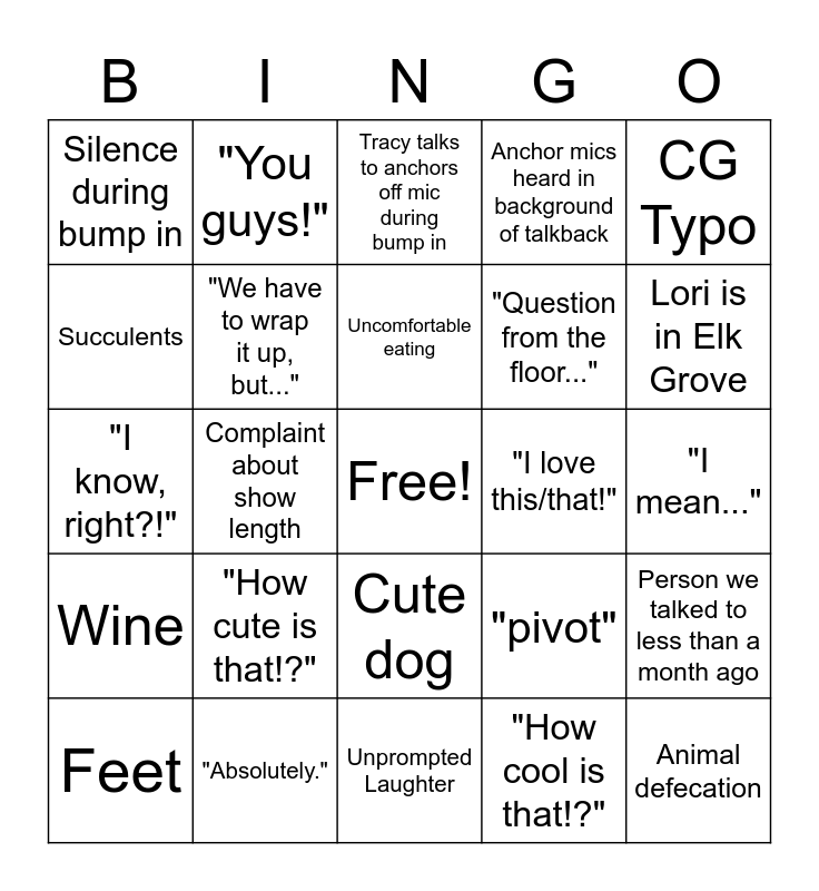 Good Day Bingo Card