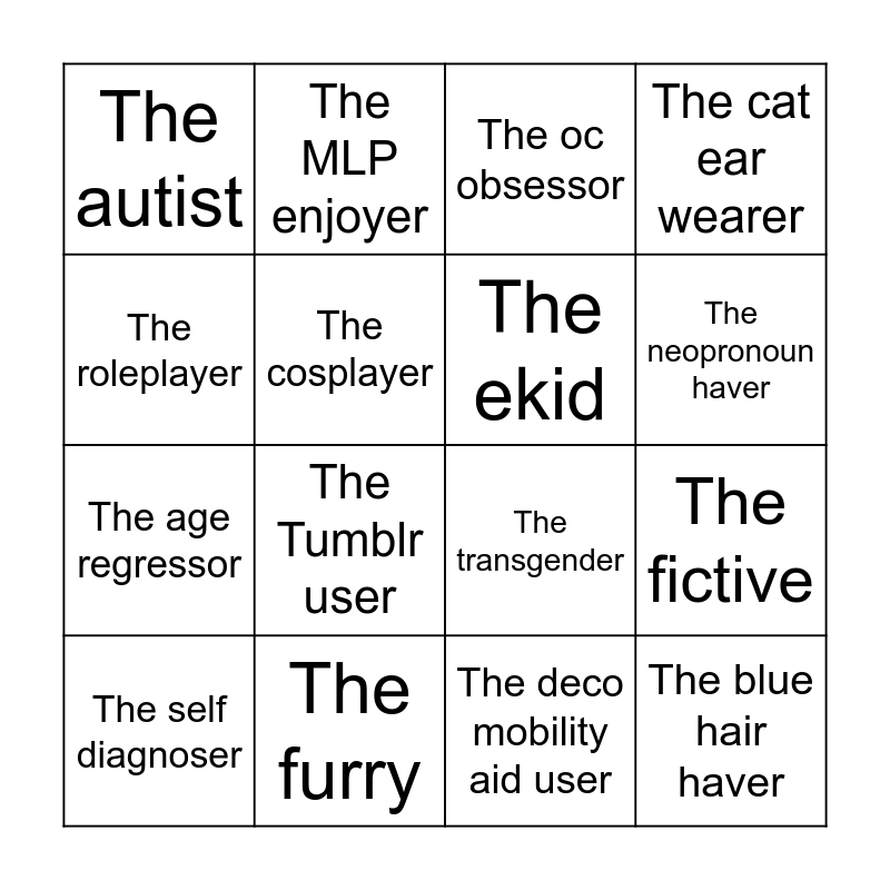 CRINGE FRIEND GROUP BINGO Card