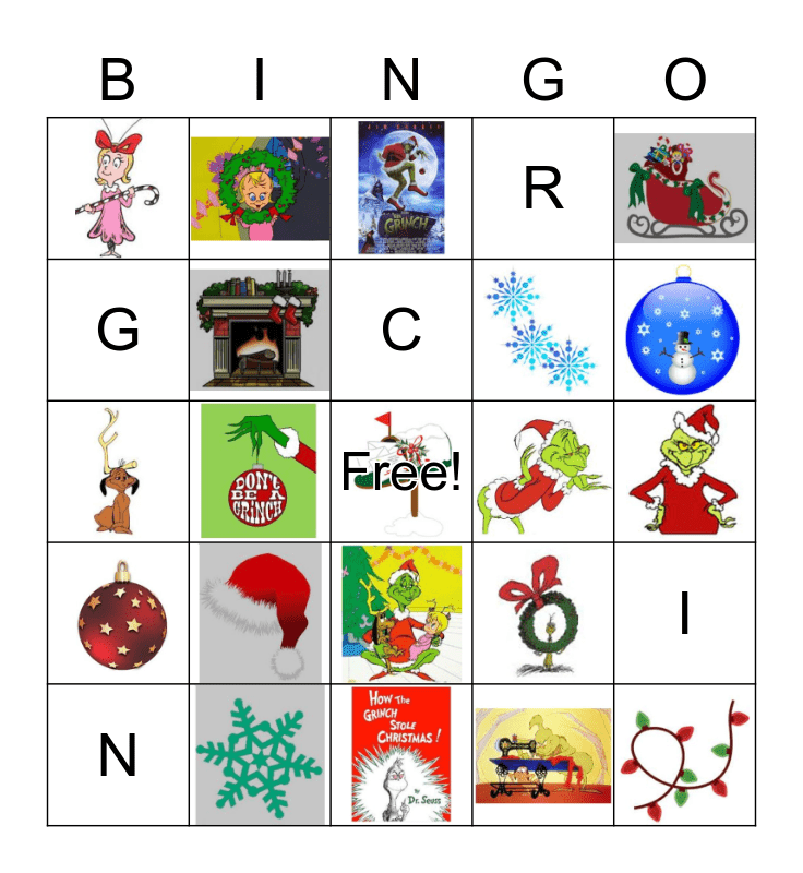GRINCH BINGO Card