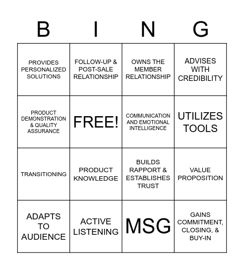 AAA BINGO Card