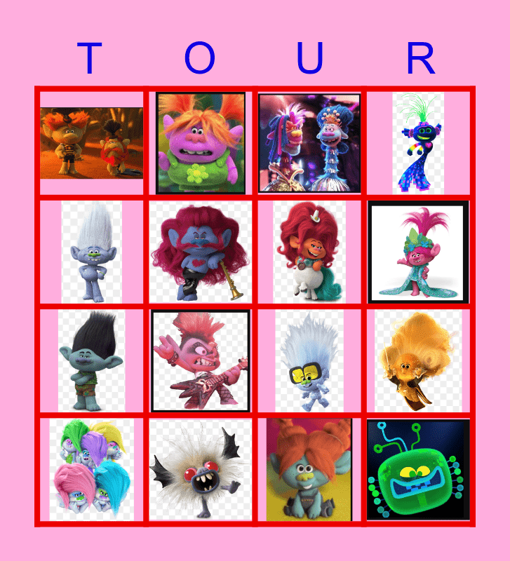 Trolls World Bingo Card