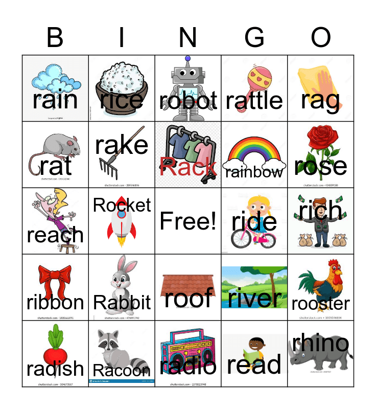 Prevocalic /r/ BINGO Card