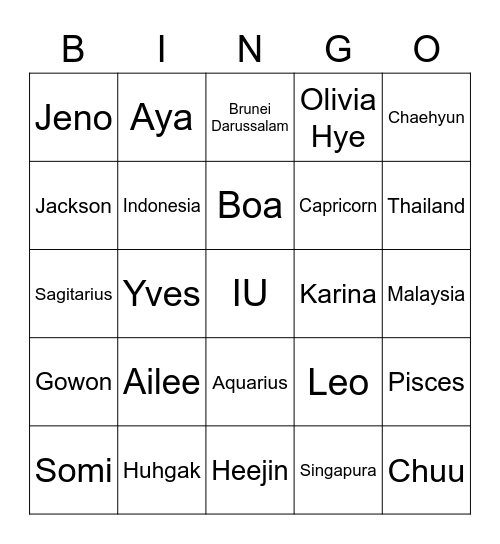 Flight. Yes, Sir! Bingo Card