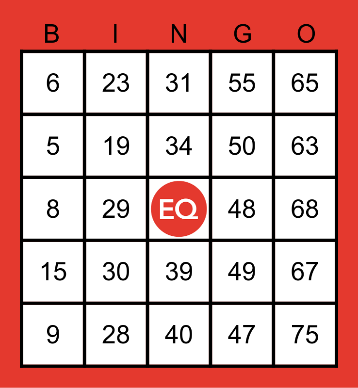 EQ PROJECTS & ANNUAL EVENTS Bingo Card