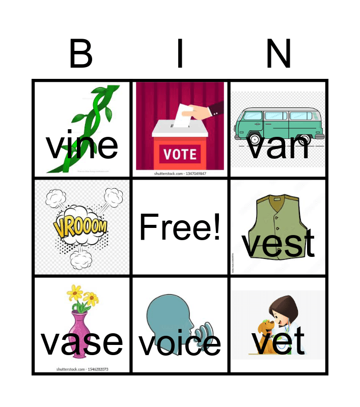 INITIAL /V/ BINGO Card