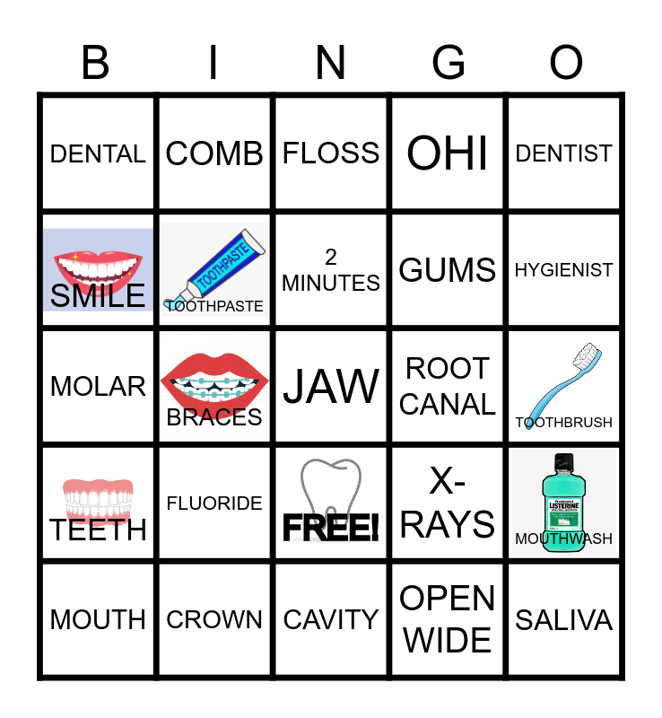 Dental Bingo Card