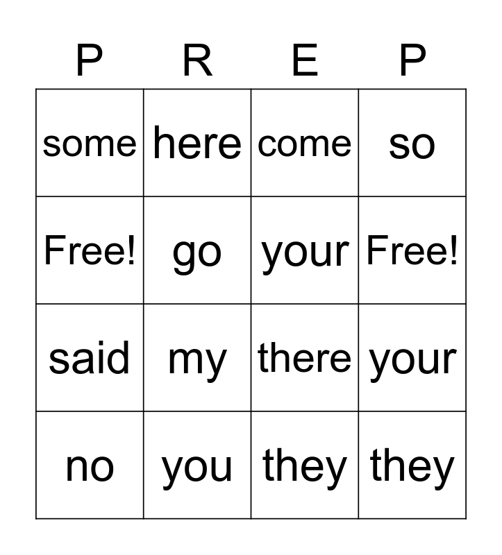 Yellow Tricky Word BINGO for Bingo Card