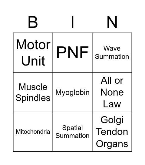 Key Word Bingo! Bingo Card