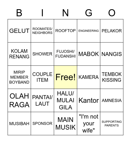 BL BINGO Card