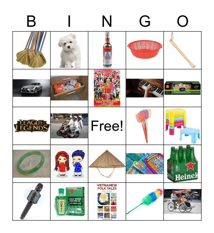 VSA Bingo: Household Items Bingo Card