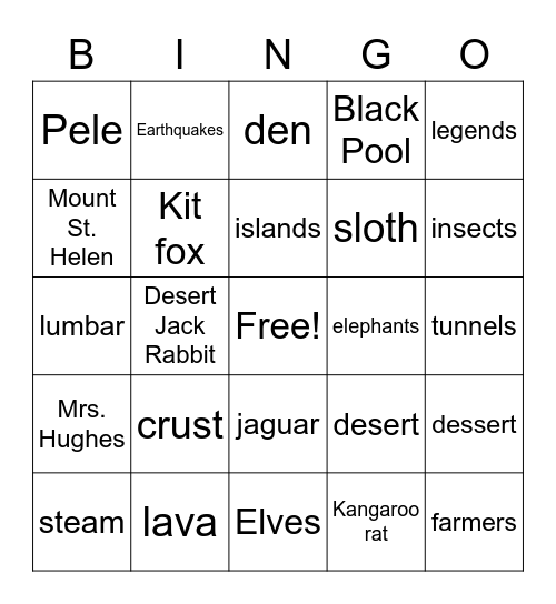 Bingo Trivia Bingo Card
