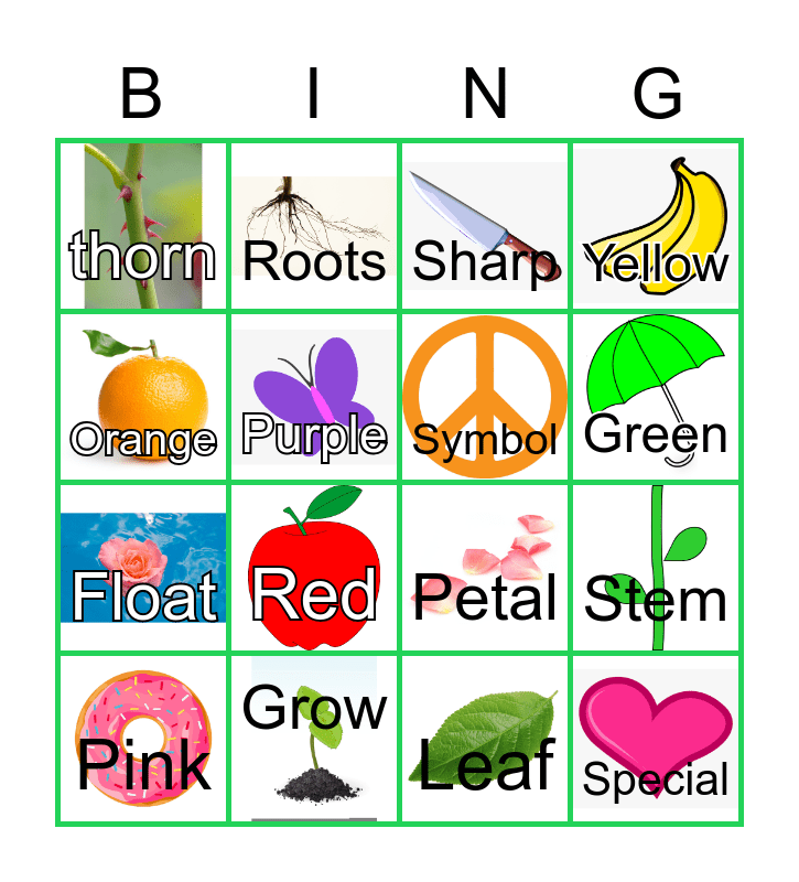 Flowers Bingo Card
