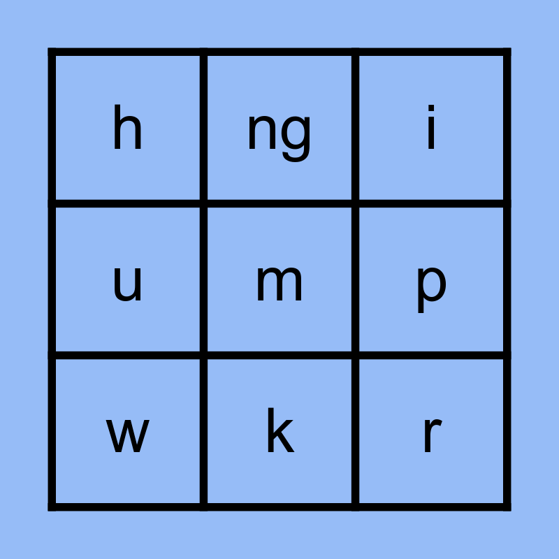 Arapu Maori Bingo Card