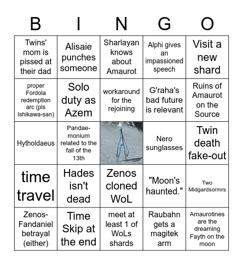 Endwalker Bingo Card