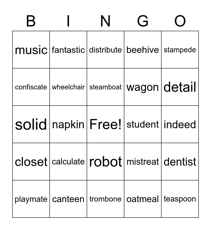 Syllable Types Bingo Game with Editable Cards