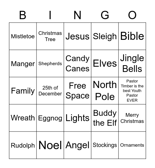 Christmas Bingo Card