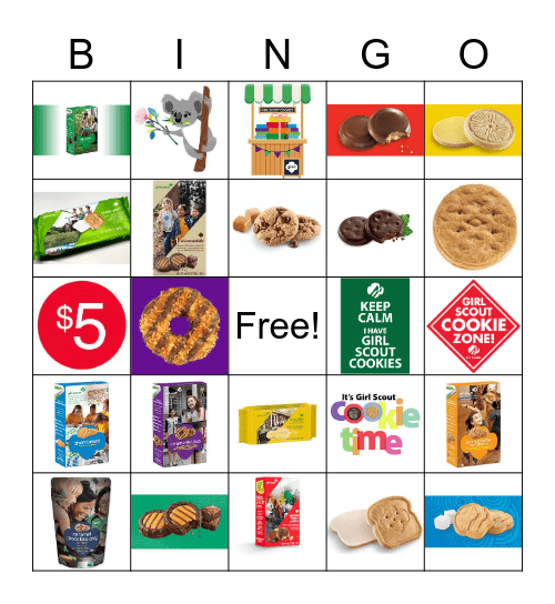 Girl Scout Cookie Bingo 2022 Bingo Card
