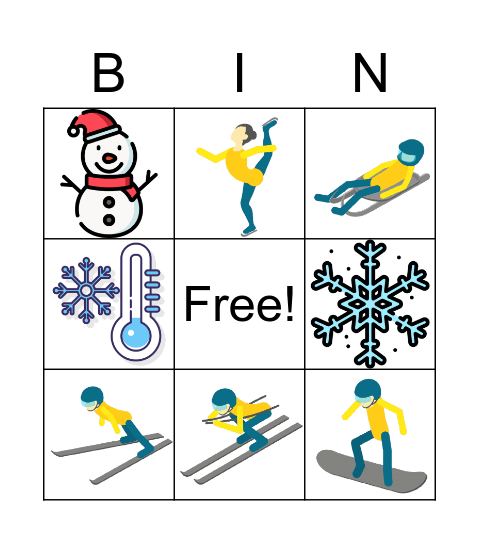Winter sports Bingo Card