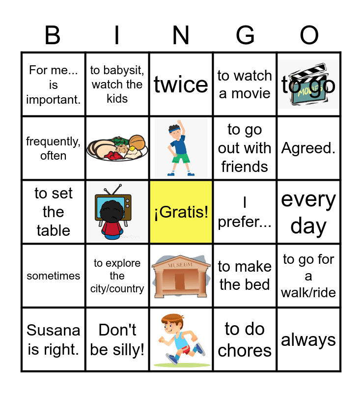 Unidad 3 - Así se dice 3 Bingo Card
