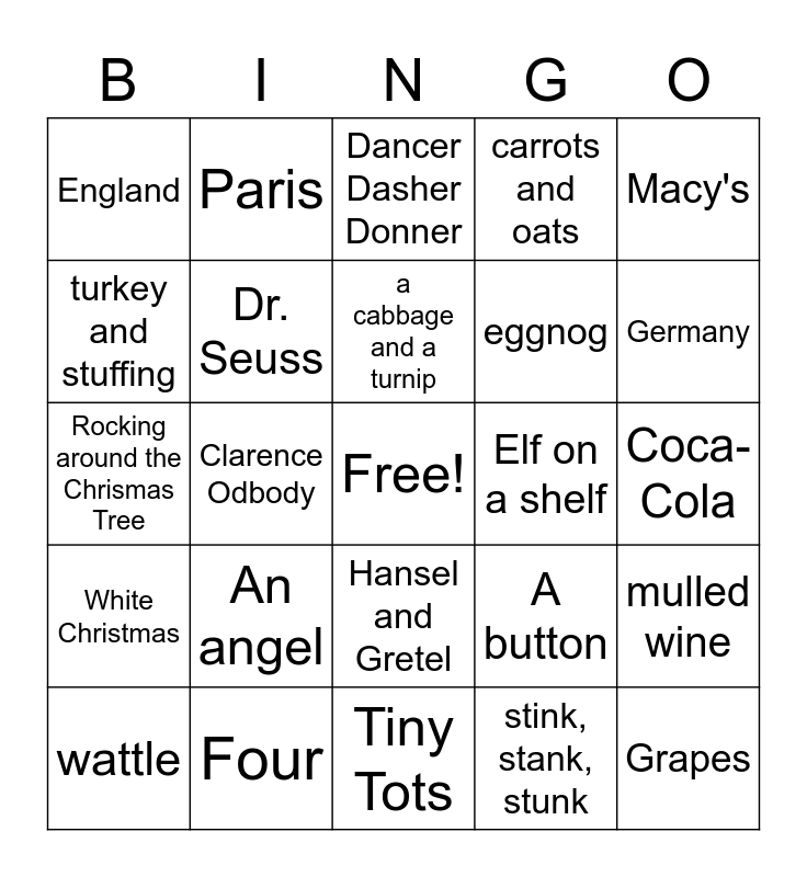 Trivia Bingo Card