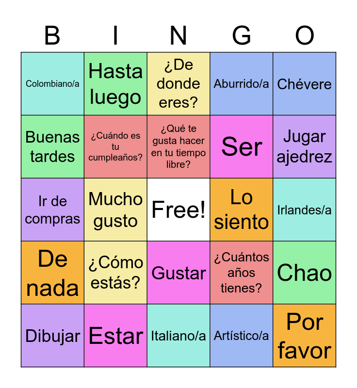 Jojo Chen Bingo Card
