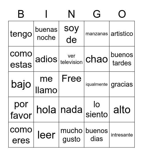 Ethan zou Bingo Card