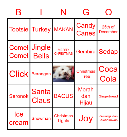 JJ XMAS Bingo Card