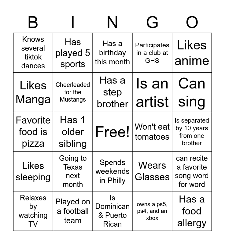 Period 3 Bingo Card