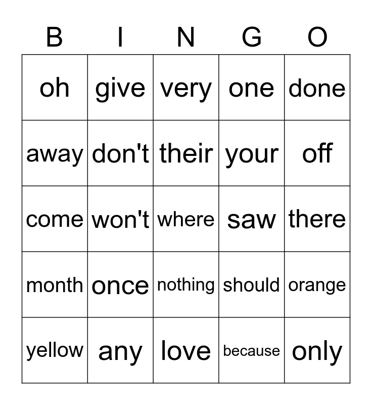 L62 Red Bingo Card