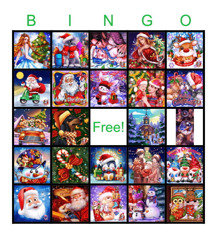 Christmas Colour Bingo Card