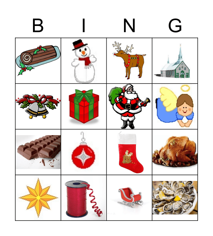 Bingo de Noël Bingo Card