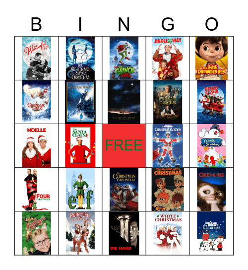 CHRISTMAS MOVIE Bingo Card