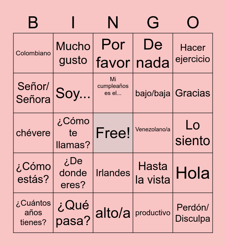 Olaaneese's Bingo board Bingo Card