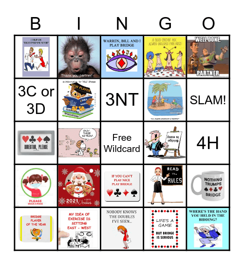 Fun 2 Play Bridge Bingo Card